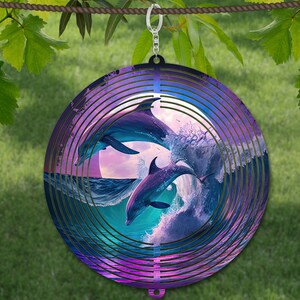 Dolphin Wind Spinner Watercolor Sublimation Design Template, Wind ...