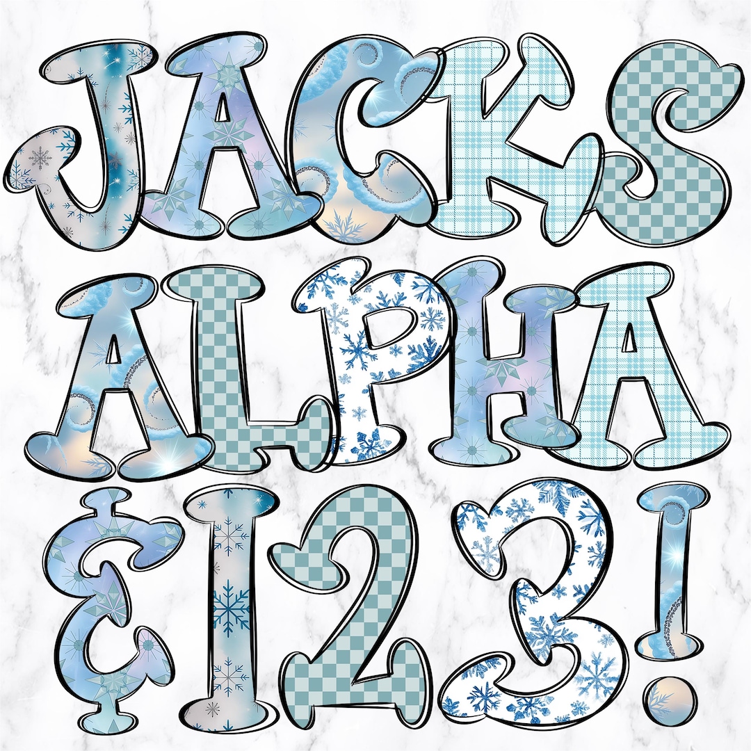 Winter Christmas Letters Alphabet PNG Christmas Alphabet Clipart ...