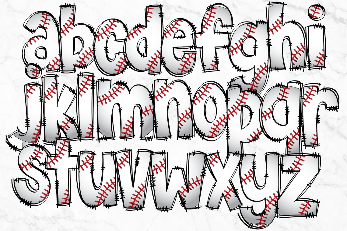 Baseball Alphabet Letters PNG Bundle Alphabet Clipart - Etsy