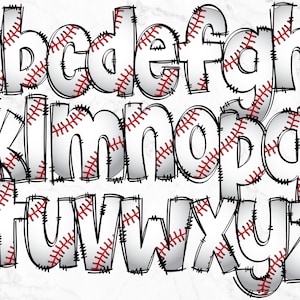 Baseball Alphabet Letters PNG Bundle, Alphabet Clipart, Baseball Hand ...