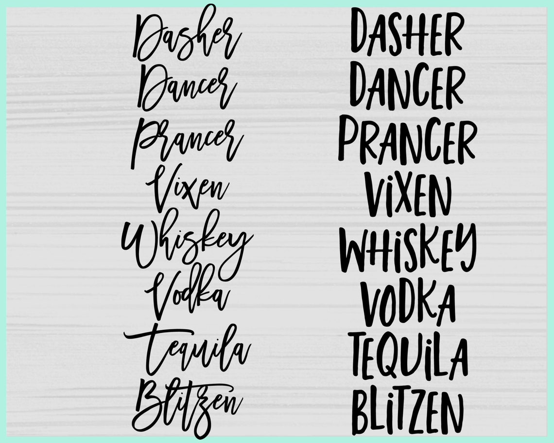 Reindeer Alcohol Svg Bundle, Reindeer Funny Names Svg, Drinking ...