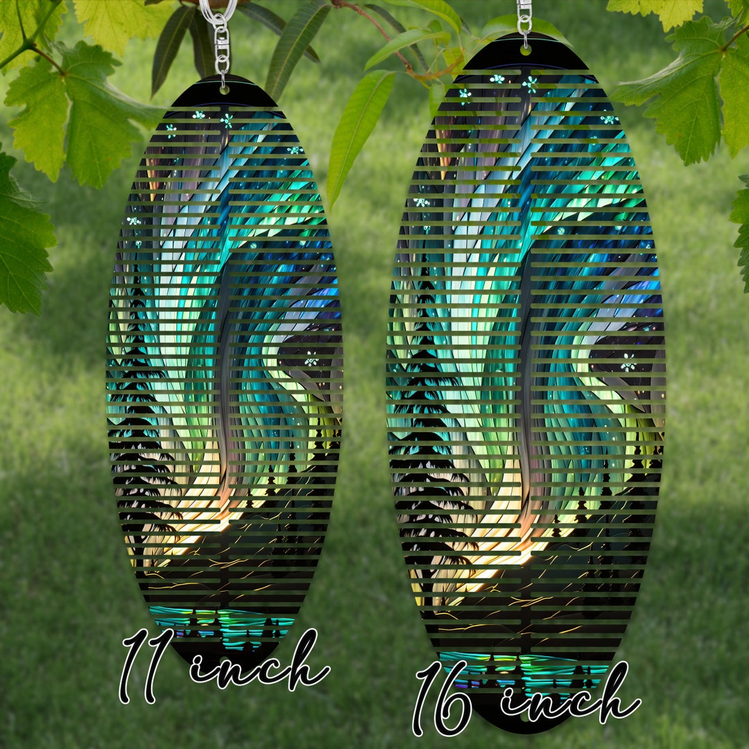 Northern Lights Oval Wind Spinner Sublimation Design, 11 Inch Oval Wind ...