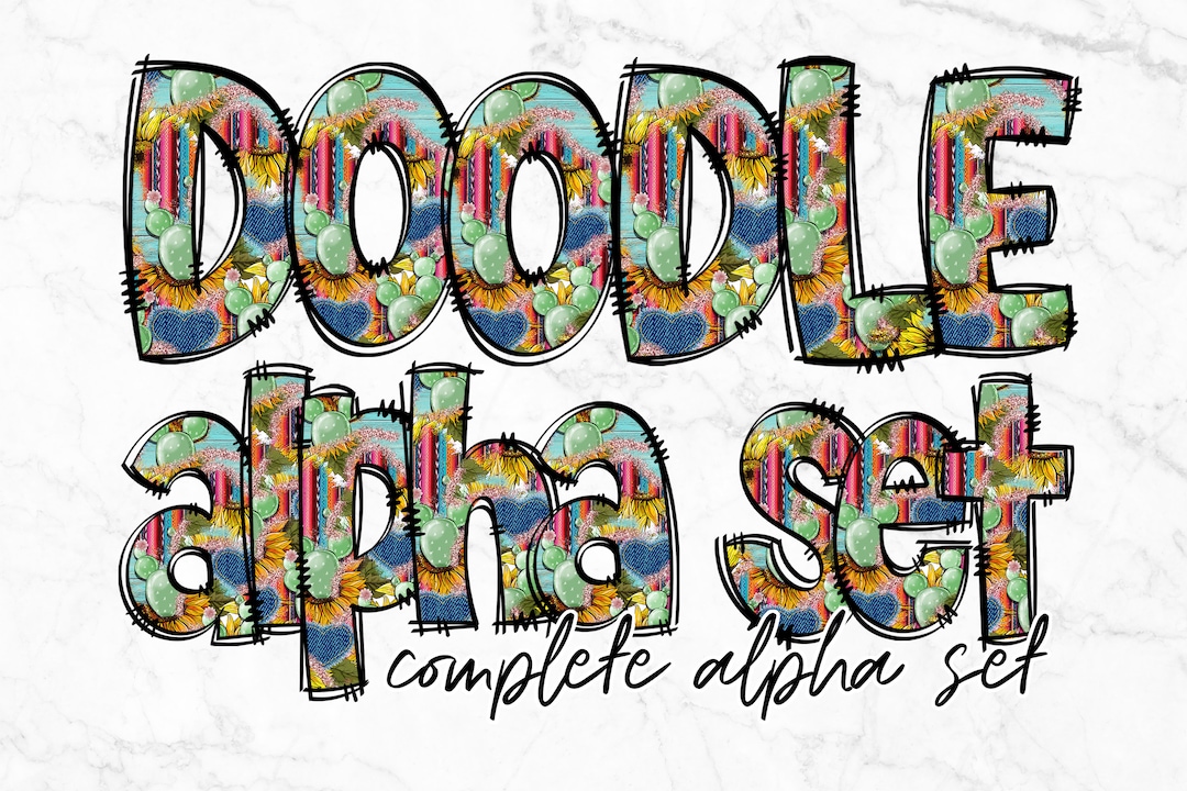 Doodle Letters Alpha Bundle Matching 20oz Tumbler Wrap, 20oz Skinny ...