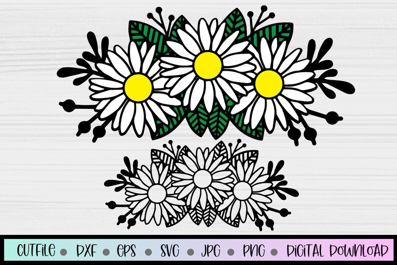 Daisy svg Flower svg Floral svg Layered Daisy svg Layered | Etsy