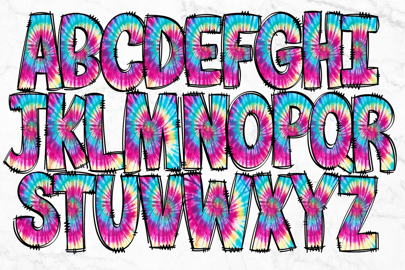 Tie Dye Alphabet Letters PNG Bundle Alphabet Clipart - Etsy