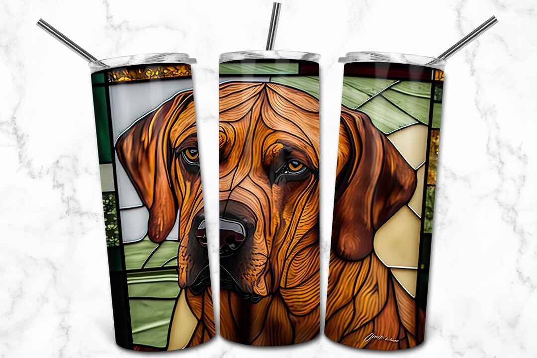 Rhodesian Ridgeback Stained Glass 20oz Skinny Tumbler Sublimation ...