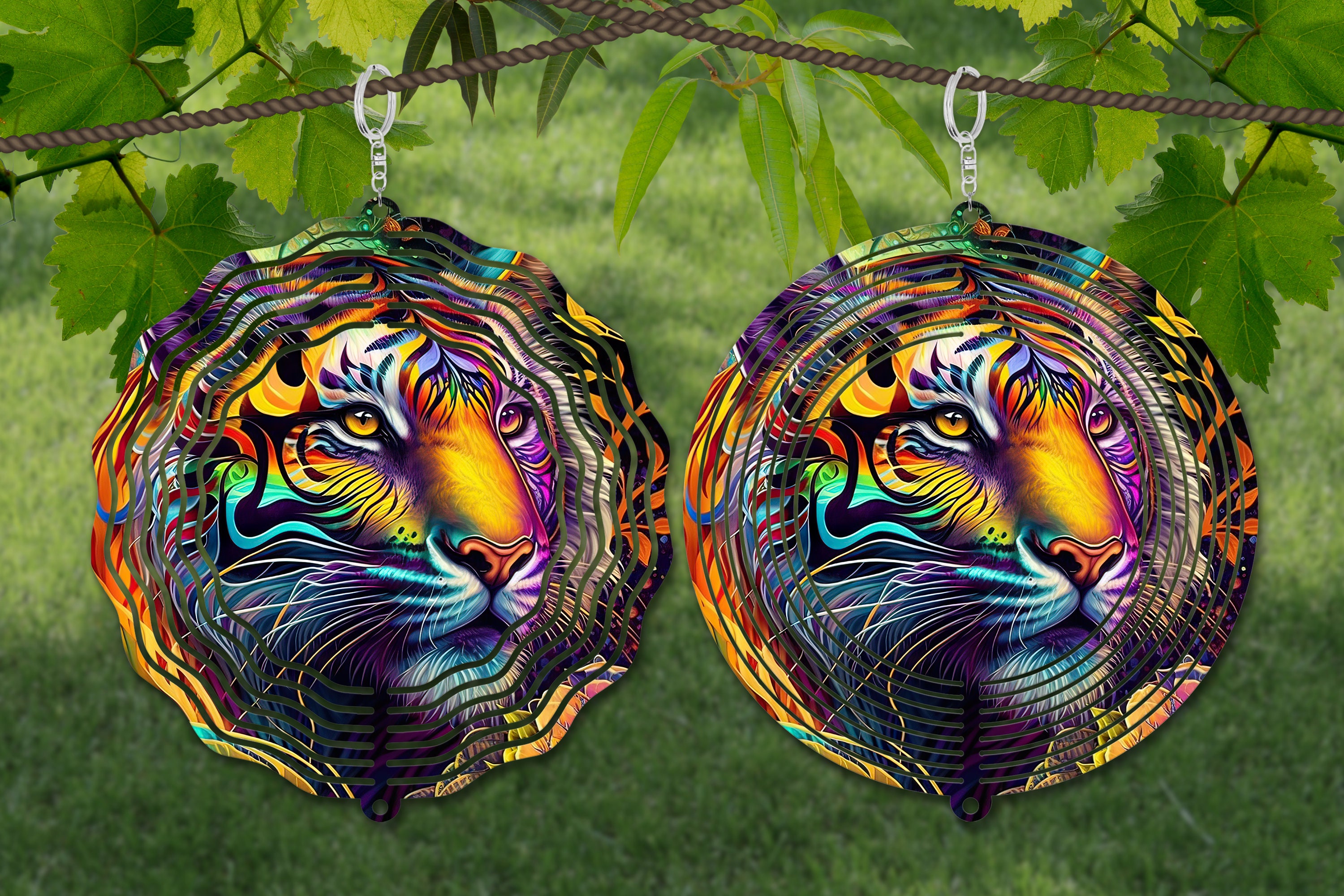 Tiger Wind Spinner Watercolor Sublimation Design Template, Wind Spinner ...