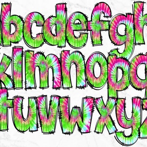 Tie Dye Alphabet Letters PNG Bundle, Alphabet Clipart, Baseball Hand ...