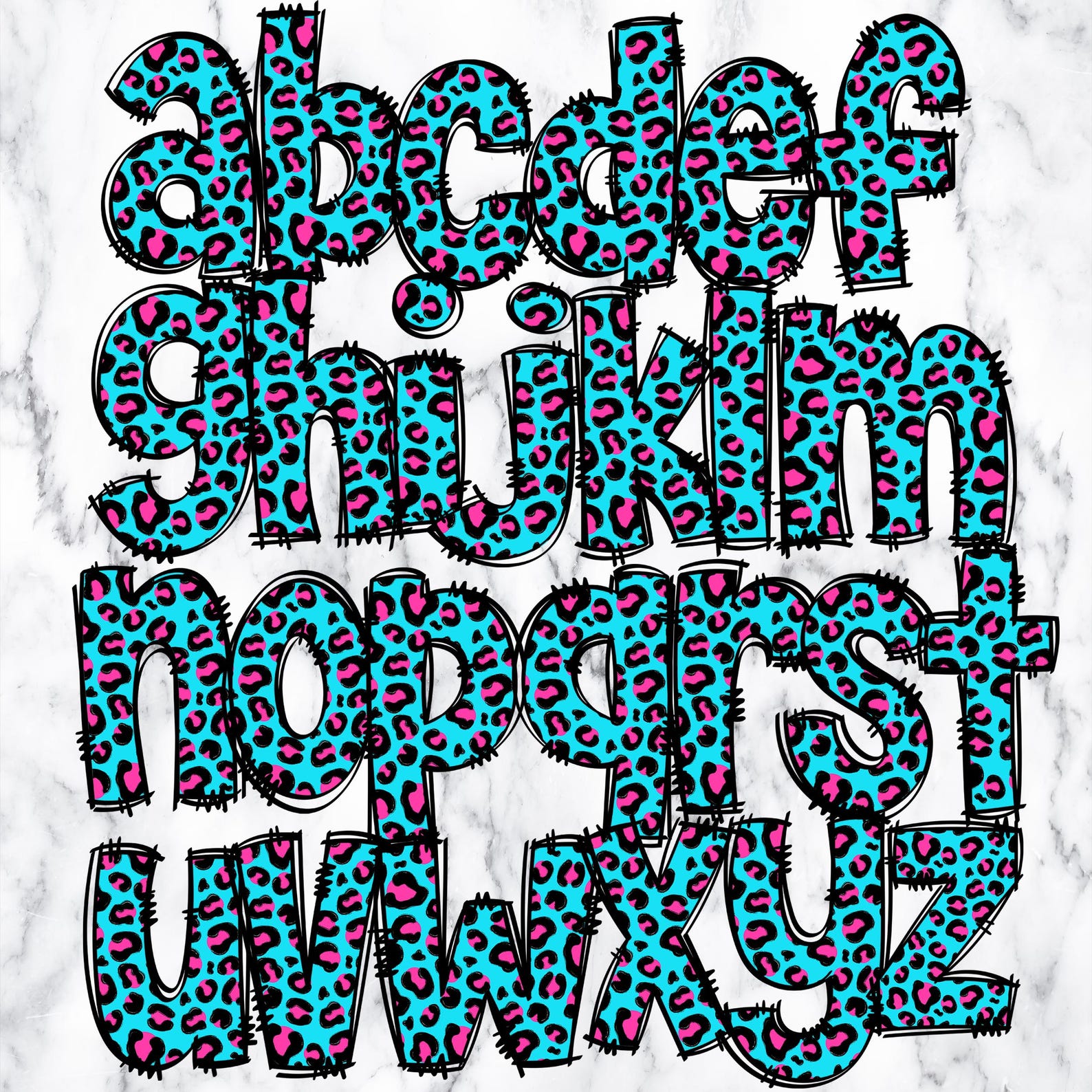 Bright Preppy Letters Alphabet PNG Alphabet Clipart Printable Alphabet ...
