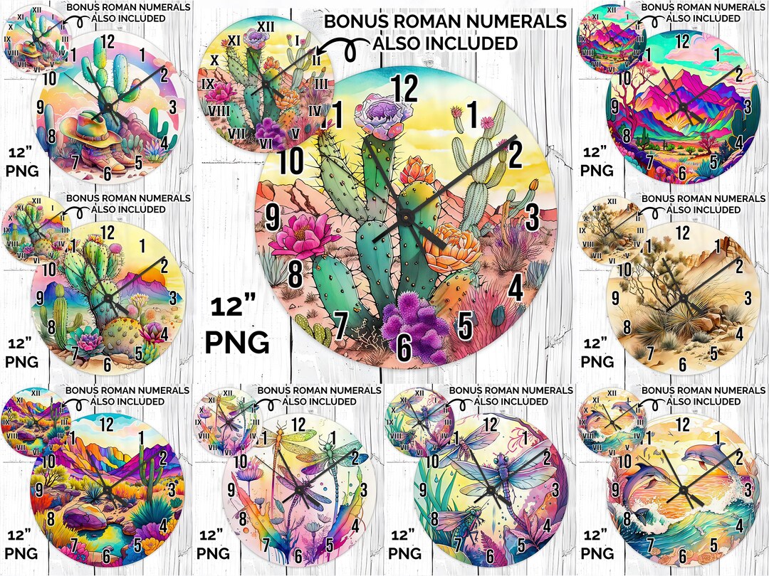 Clock PNG, Printable Wall Clock, Sublimation Clock Png , Clock Template ...