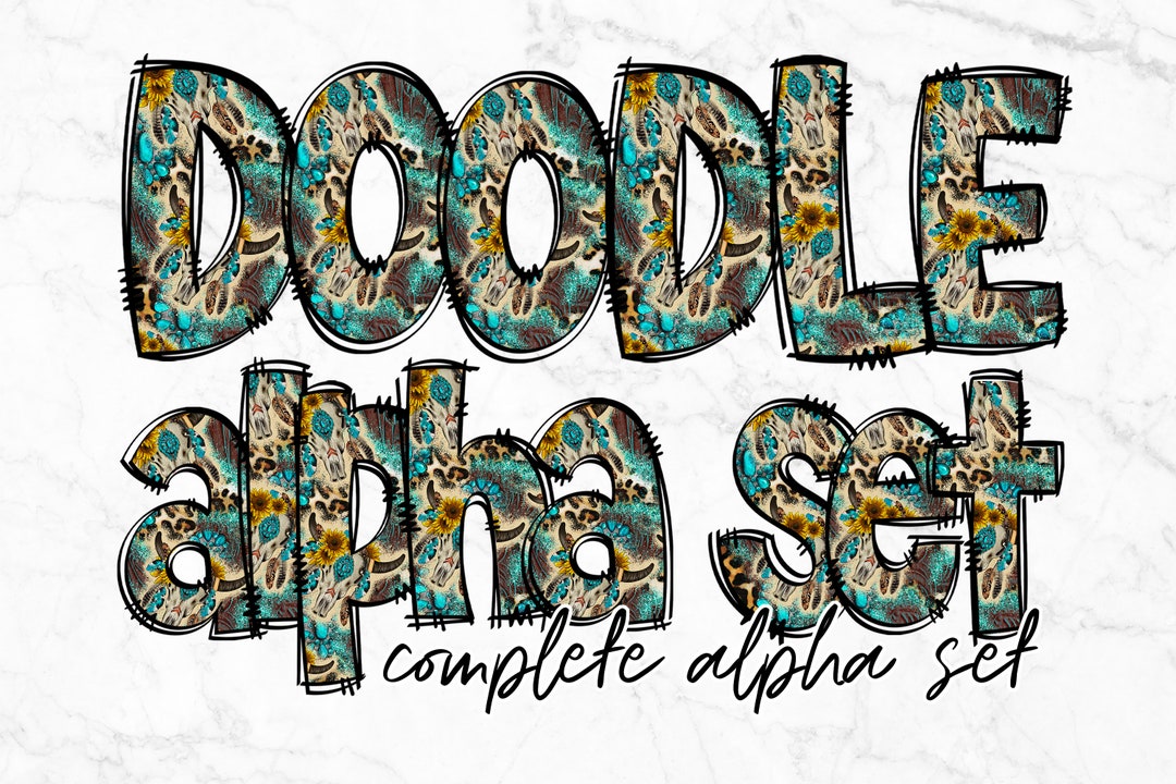 Doodle Letters Alpha Bundle Matching 20oz Tumbler Wrap, 20oz Skinny ...