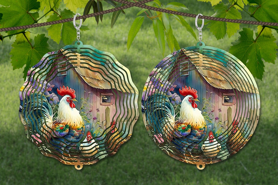 Rooster Wind Spinner Watercolor Sublimation Design Template, Wind ...