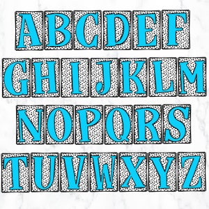Dot Doodle Alphabet Letters PNG Bundle, Spot Alphabet Clipart, Spots ...