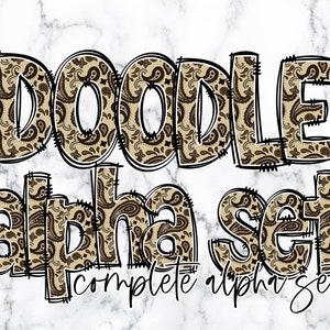 Western Doodle Alphabet Letters PNG Bundle, Alphabet Clipart, Western ...