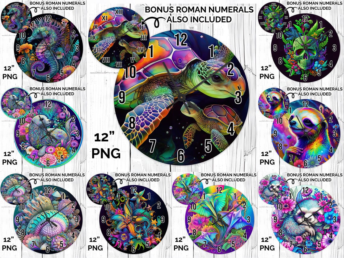 Clock PNG, Printable Wall Clock, Sublimation Clock Png , Clock Template ...