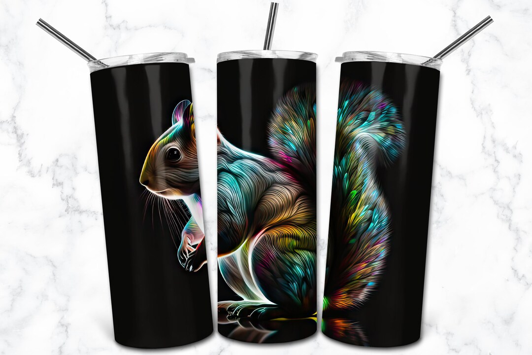 Neon Squirrel 20oz Skinny Tumbler Sublimation Design Template, Alcohol ...