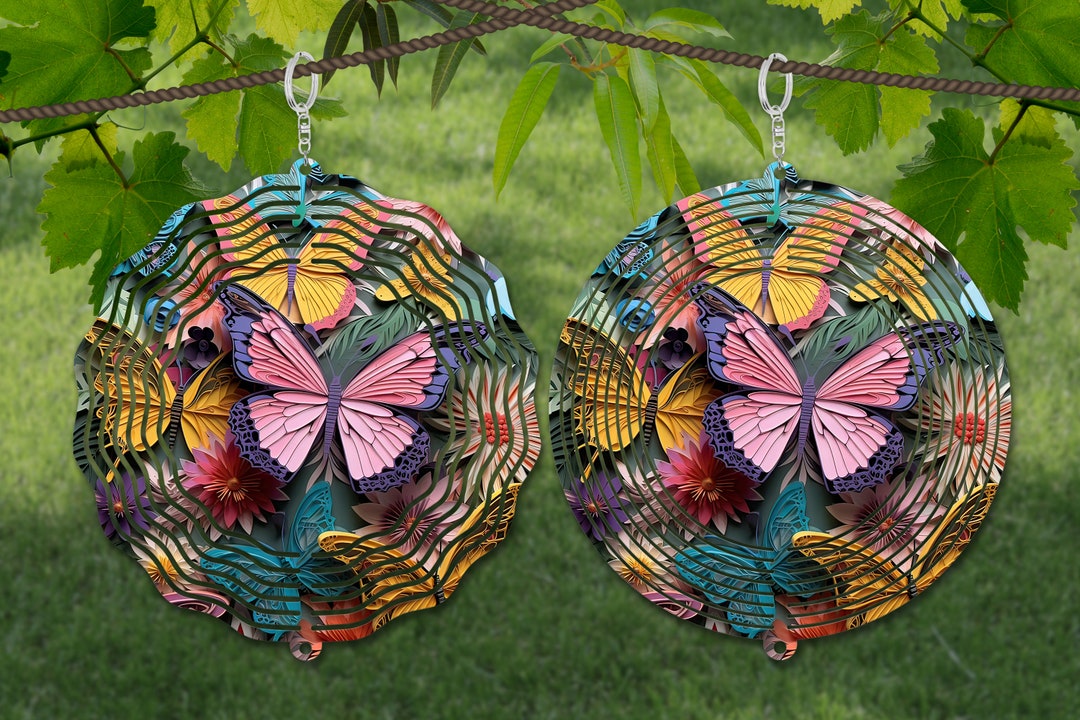 Butterfly Wind Spinner Paper Quill Sublimation Design Template, 3D Wind ...