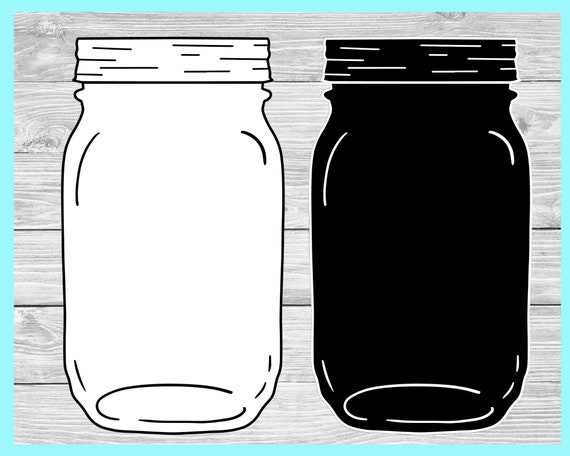 Black And White Mason Jar Clip Art