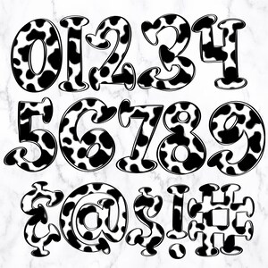 Cow Print Doodle Alphabet Letters PNG Bundle, Alphabet Clipart, Cute ...