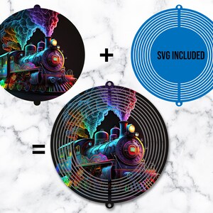 Train Wind Spinner Sublimation Design Template, Neon Wind Spinner SVG ...