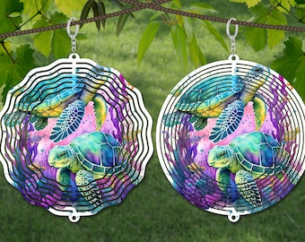 Sea Turtle Wind Spinner Sublimation Design Template, Wind Spinner SVG ...