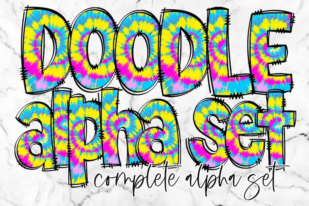 Tie Dye Alphabet Letters PNG Bundle, Alphabet Clipart, Tie Dye Hand ...