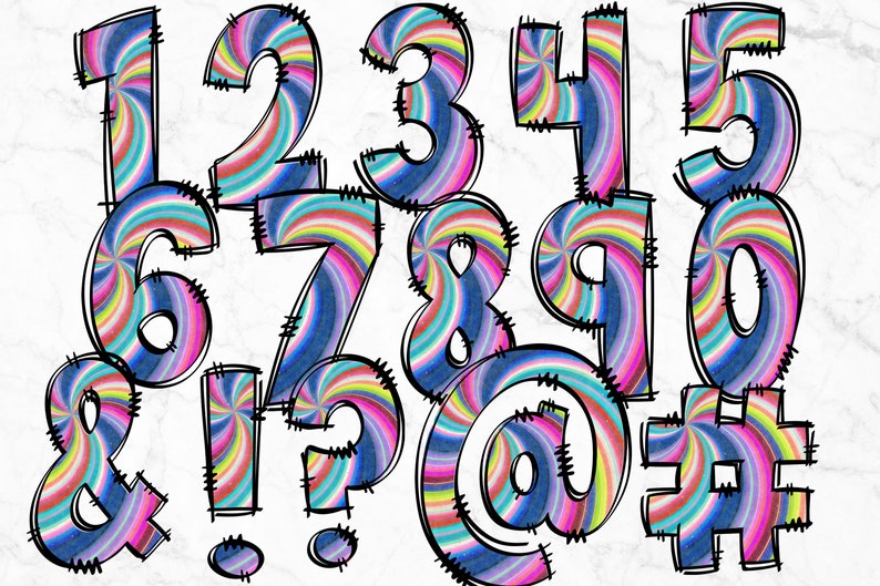 Rainbow Swirl Alphabet Letters PNG Bundle Alphabet Clipart - Etsy