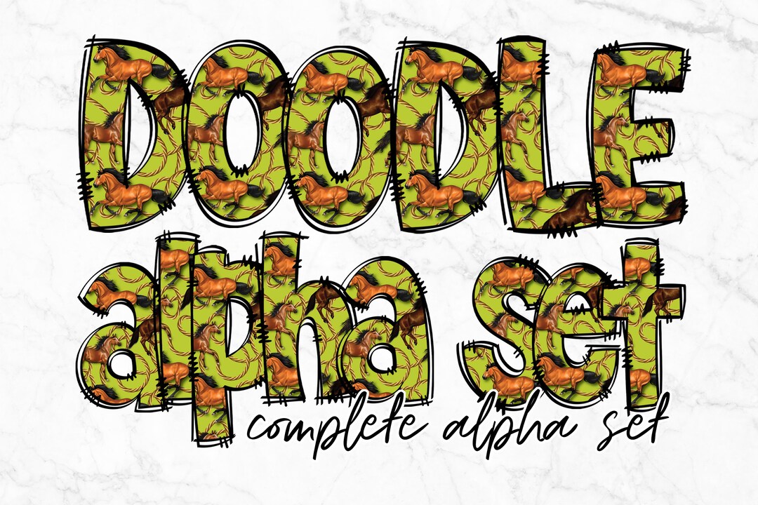 Doodle Letters Alpha Bundle Matching 20oz Tumbler Wrap, 20oz Skinny ...