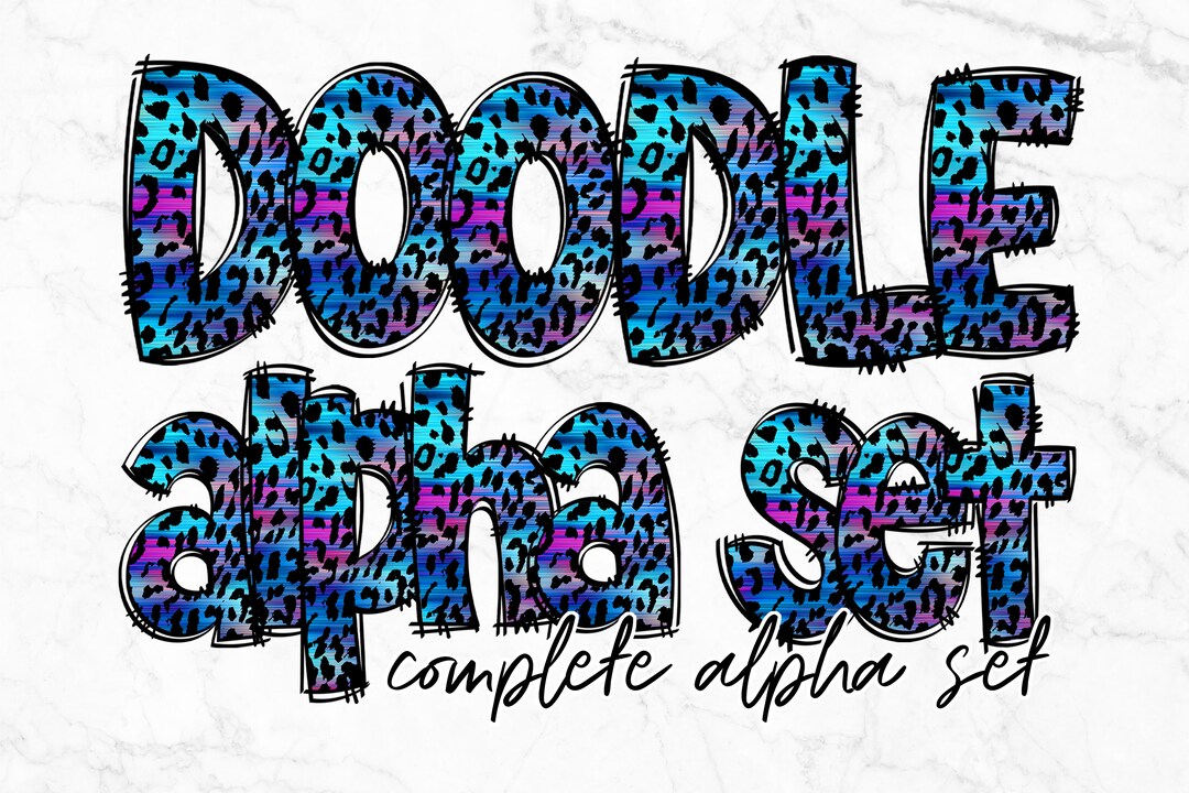 Leopard Print Alphabet Letters PNG Bundle, Alphabet Clipart, Rainbow ...