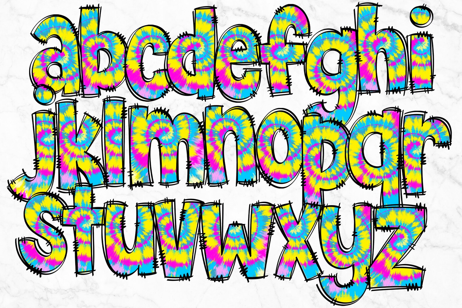 Tie Dye Alphabet Letters PNG Bundle Alphabet Clipart Tie Dye - Etsy