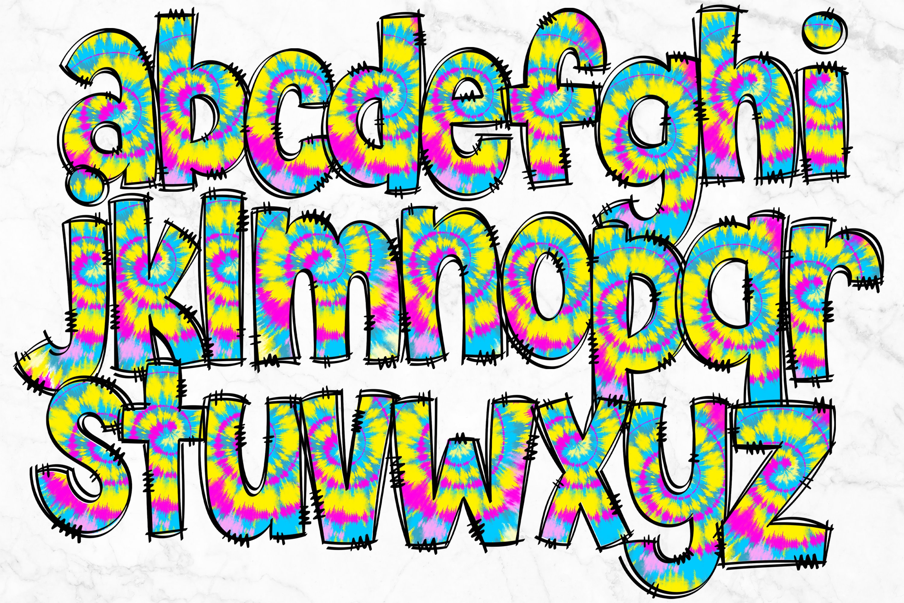 Tie Dye Alphabet Letters PNG Bundle Alphabet Clipart Tie Dye - Etsy