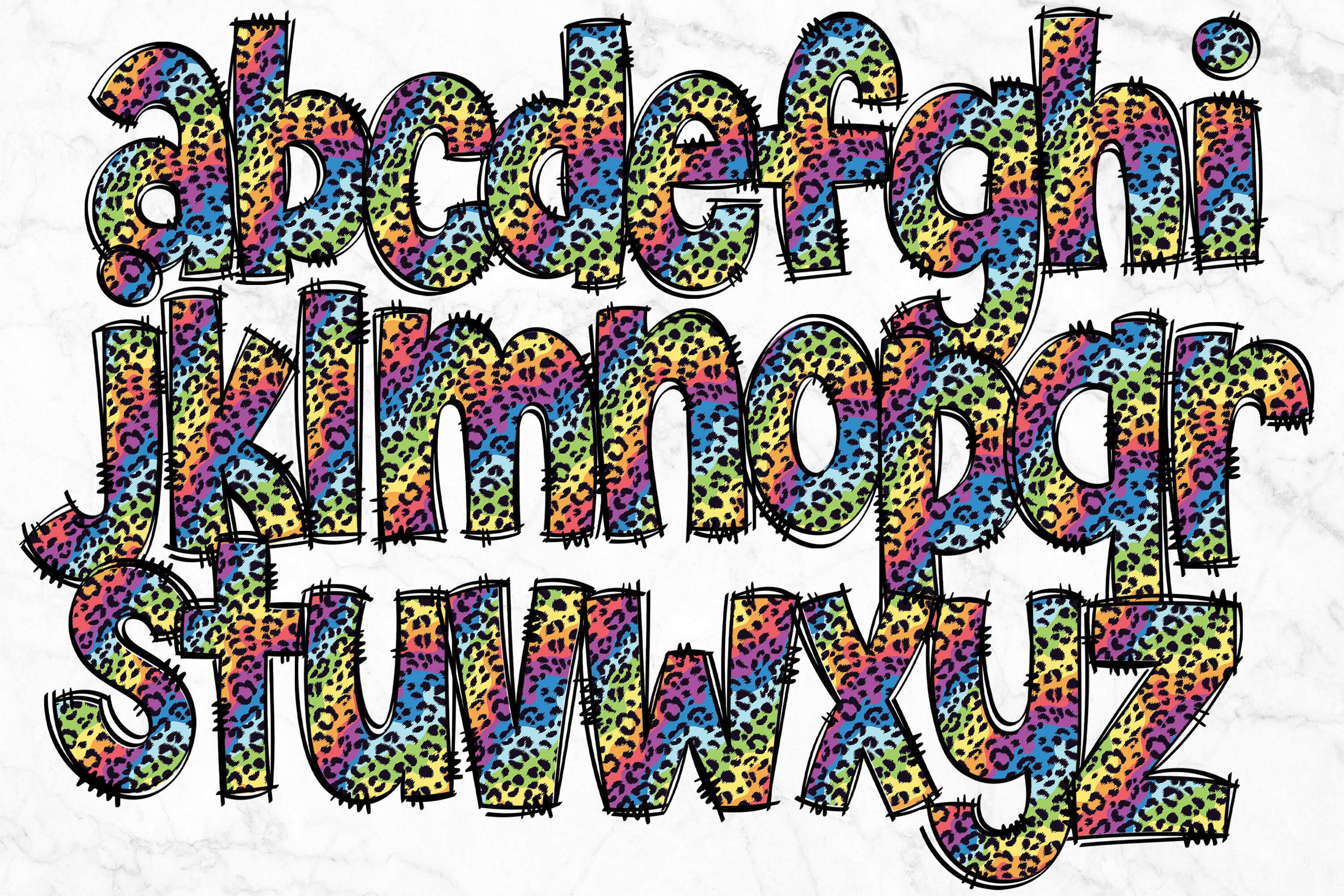 Leopard Print Alphabet Letters PNG Bundle Alphabet Clipart - Etsy