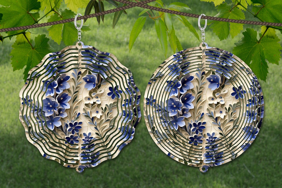 Delphinium Wind Spinner Paper Quill Sublimation Design Template, 3D ...