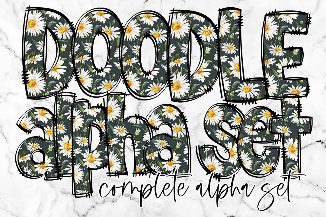 Floral Alphabet Letters PNG Bundle, Alphabet Clipart, Floral Hand Drawn ...