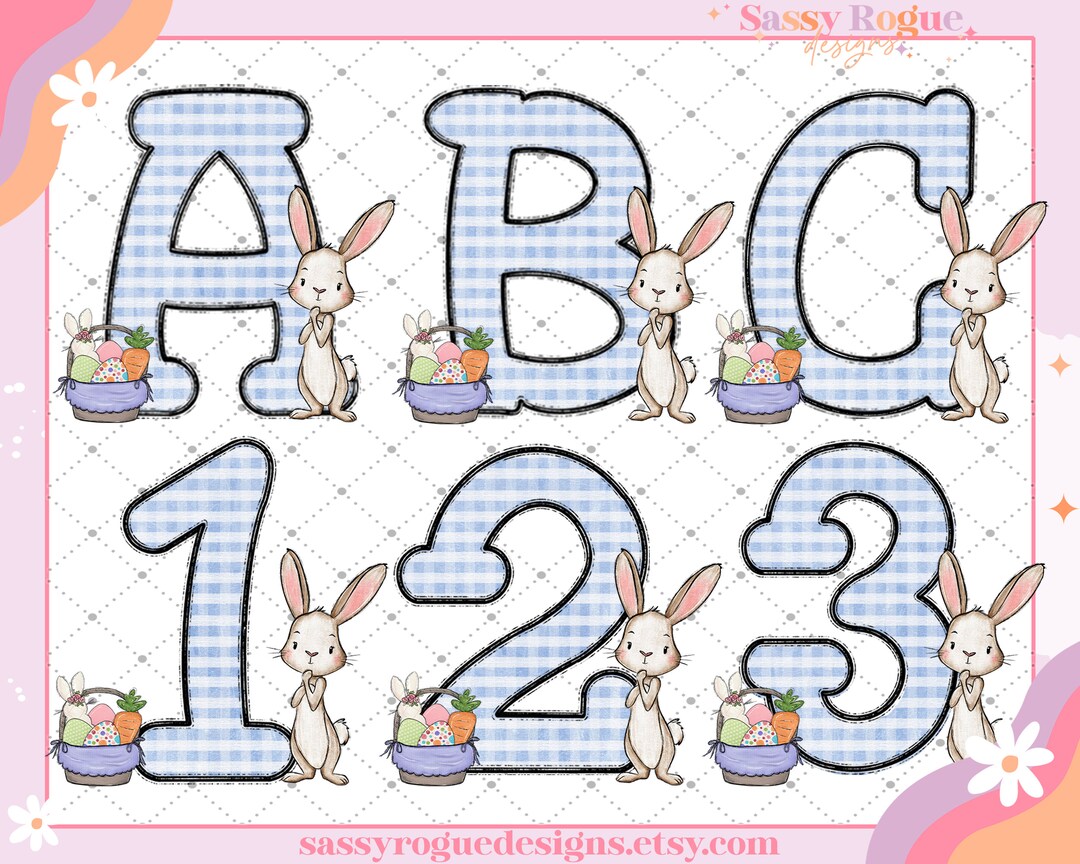 Decorative Easter Alphabet Letters PNG Bundle, Alphabet Clipart, Easter ...