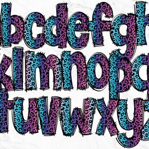 Leopard Print Alphabet Letters PNG Bundle, Alphabet Clipart, Rainbow ...