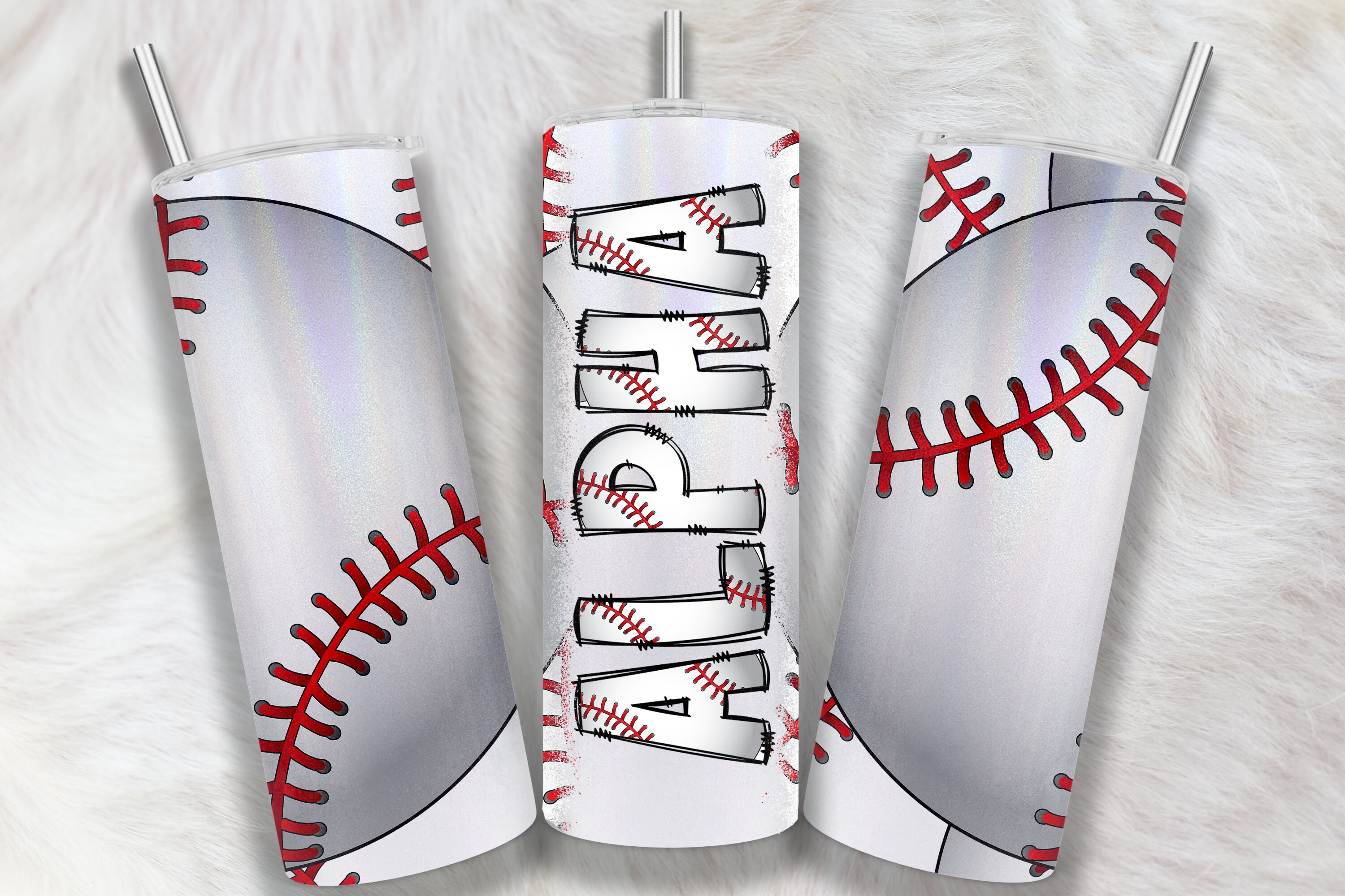 BASEBALL Doodle Letters Alpha Bundle With Matching 20oz - Etsy