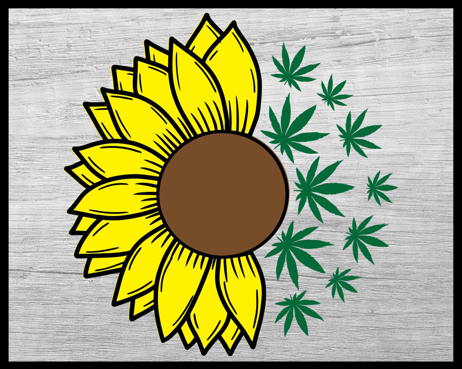 Marijuana Sunflower Svg Weed Sunflower Svg Cannabis | Etsy Canada