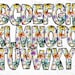 Floral Alphabet Letters PNG Bundle, Alphabet Clipart, Floral Hand Drawn ...
