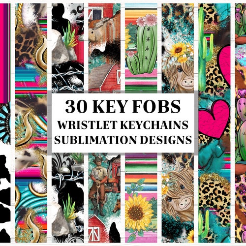Key Fob Bundle Wristlet Sublimation Designs Fob Wristlet - Etsy