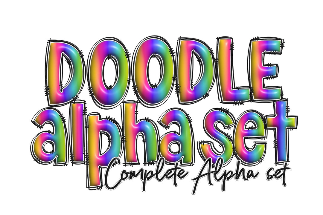 3D Inflated Doodle Letters, Bubble Puff Alphabet Letters PNG Bundle ...