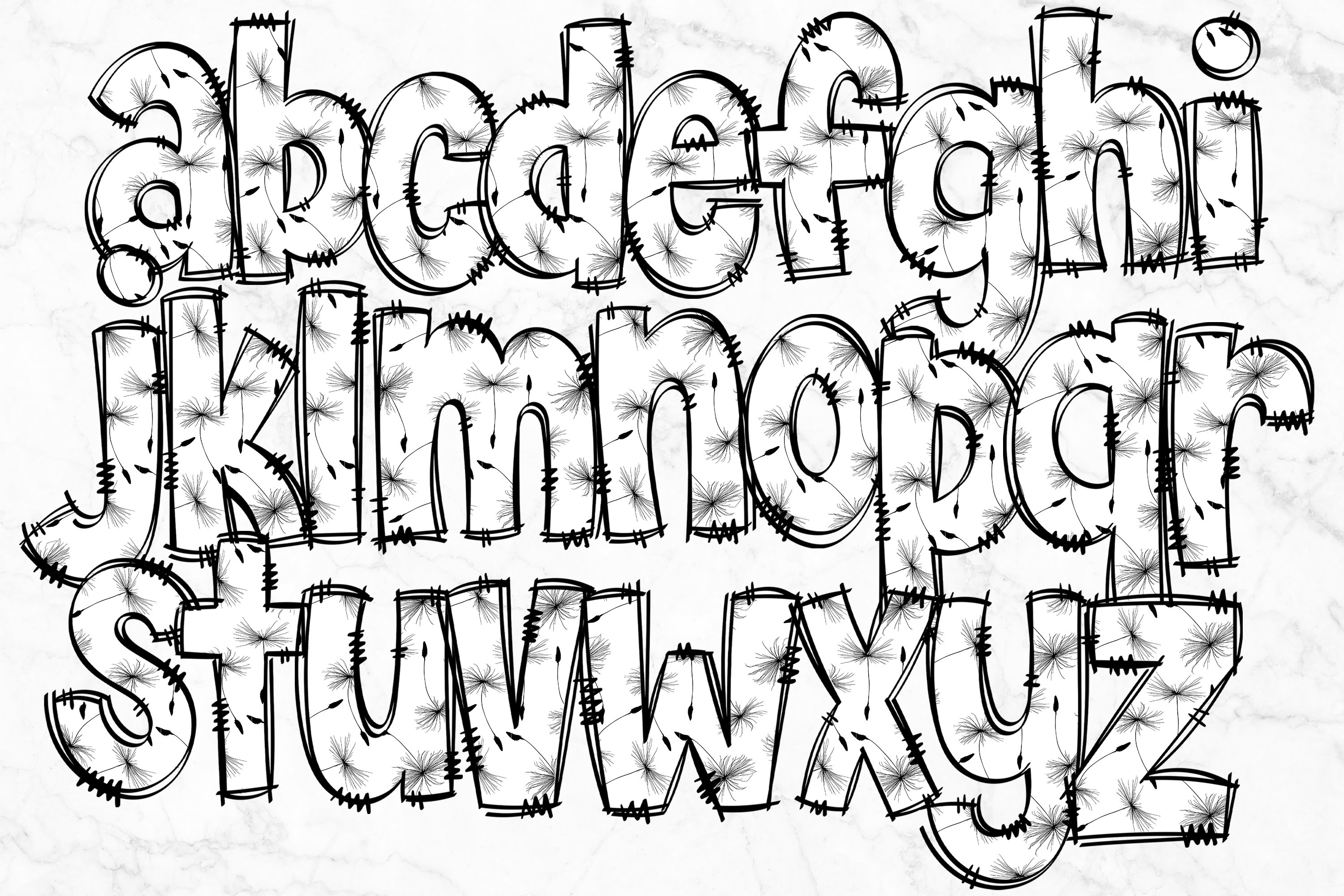 Alphabet Letters PNG Bundle Alphabet Clipart Patterned Hand - Etsy