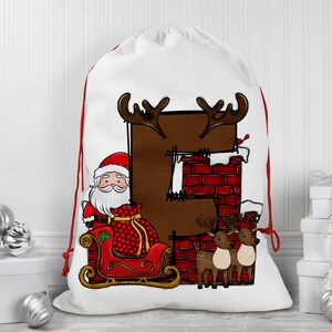 Custom Christmas Letter Santa Sack Doodle Letters, Santa Stocking ...