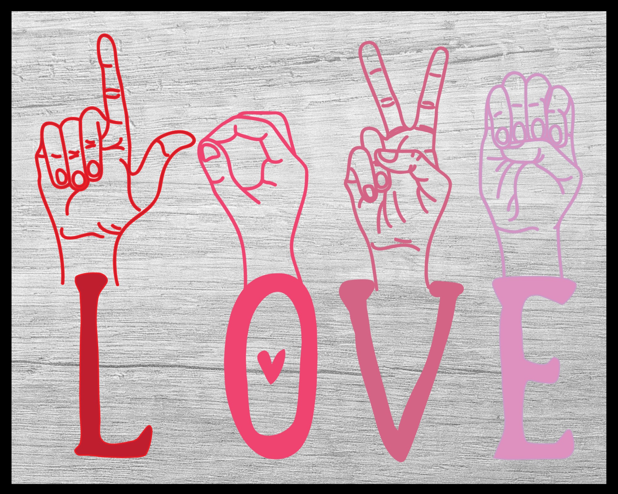 Love Svg Sign Language Svg LOVE ASL Svg Love Svg Sign - Etsy