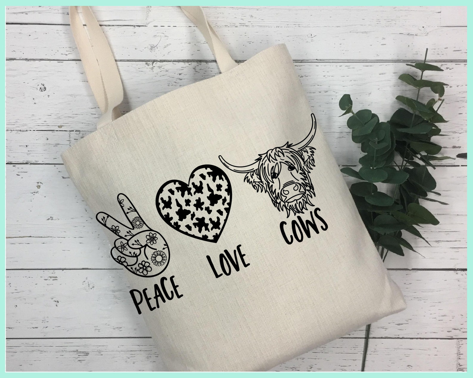 Peace Love Cows Svg Highland Cow Svg Cow Svg Floral Cow - Etsy