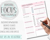Adult Focus Daily Planner Printable ADHD Printable Planner - Etsy