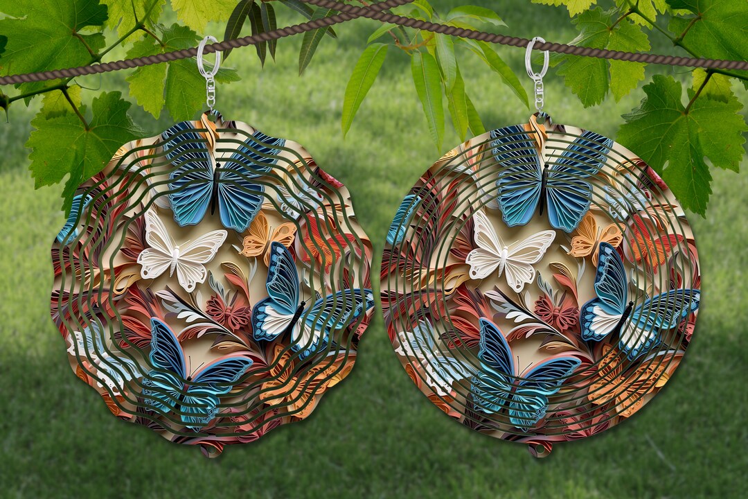 Butterfly Wind Spinner Paper Quill Sublimation Design Template, 3D Wind ...
