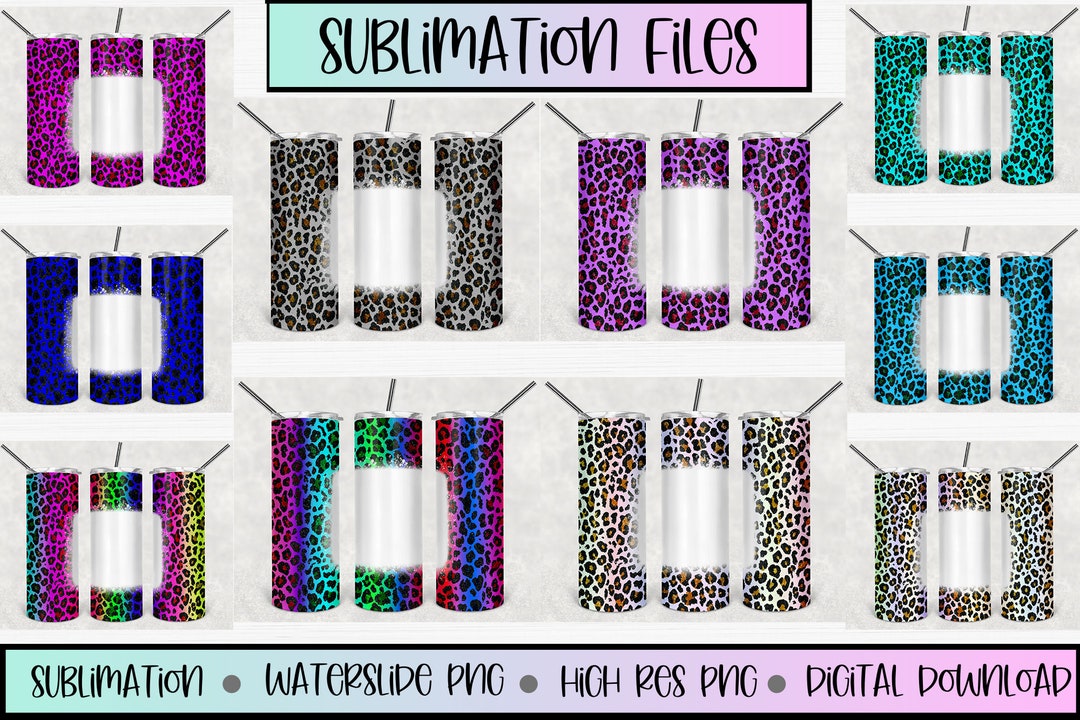 Bleach Leopard Print Tumbler Sublimation Designs Bundle, Bleach Cheetah ...