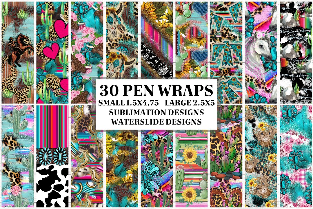 Western Pen Wrap Epoxy Bundle, Epoxy Pen Wrap, Printable Vinyl Designs ...