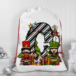 Custom Christmas Letter Santa Sack Doodle Letters, Santa Stocking ...